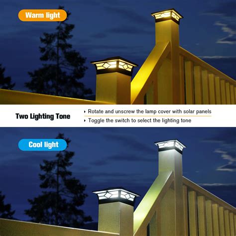 Jofios Solar Post Cap Lights Outdoor 6pack Waterproof