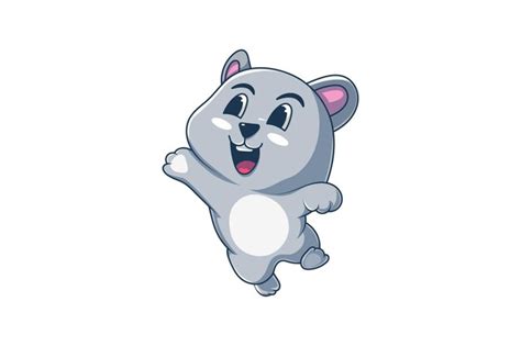 귀여운 마우스 캐릭터 디자인 일러스트 프리미엄 벡터