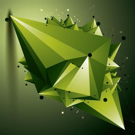 Premium Vector Abstract 3d Structure Polygonal Network Object Green