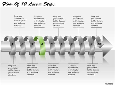 1813 Business Ppt Diagram Flow Of 10 Linear Steps Powerpoint Template
