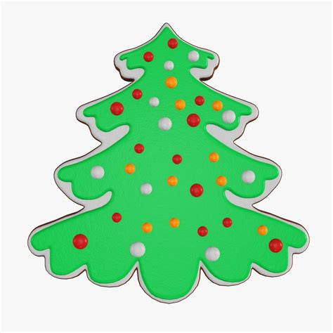 Christmas Cookie Fir Tree 02 3d Model Download Dairy Bakery On