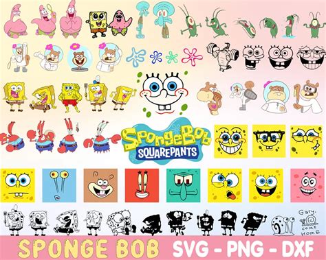 Sponge Bob Svg Bundle Layered Design Vector Files Svg For Inspire Uplift