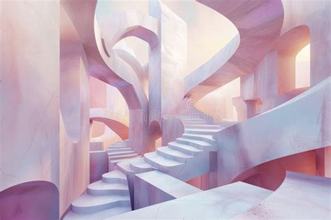 Pastel Colors Enhance A Gravity Defying Scene Stock Illustration