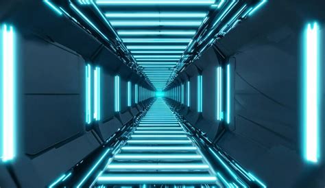 Premium Ai Image 3d Rendering Seamless Loop Motion Of Scifi Corridor
