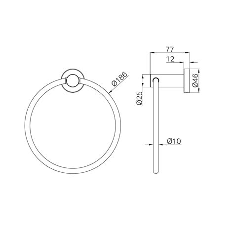 Mecca Hand Towel Ring Brushed Nickel