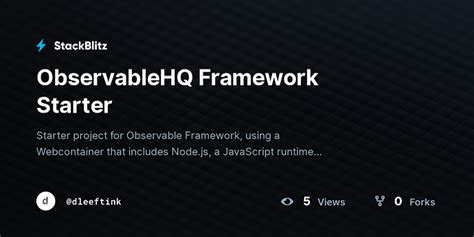 Observable Framework In Browser Development Starter Kits Node Python
