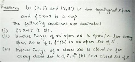 Solved Theorem Let X F And Y I Be Two Topological Chegg