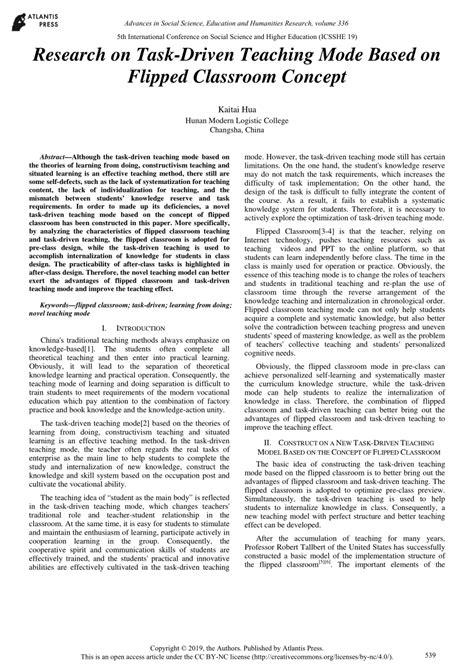 pdf research on task driven teaching mode based on flipped classroom