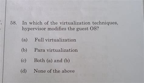 solved in which of the virtualization techniques hypervisor