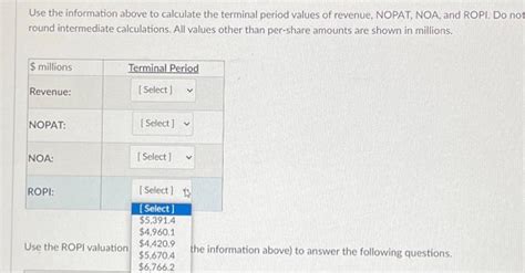 solved r n r n r n r n r nuse the ropi valuation method
