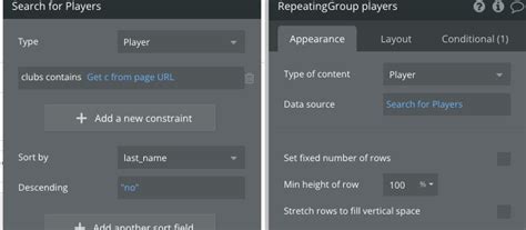 repeating group filter by field on another related table