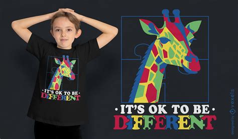 Autism Giraffe T Shirt Design Vector Download