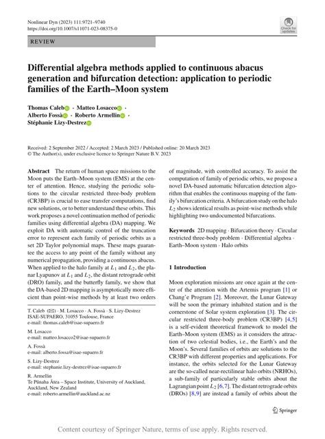 Differential Algebra Methods Applied To Continuous Abacus Generation