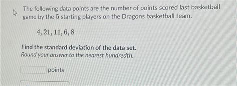 solved the following data points are the number of points