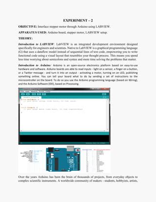 Interface Stepper Motor Through Arduino Using LABVIEW PDF Computing Technology Computing