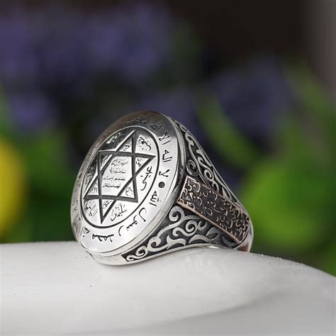 Silver Seal Of Solomon Ring Solomon Seal Protection Ring Star Of