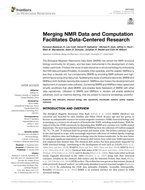 pdf merging nmr data and computation facilitates data centered research