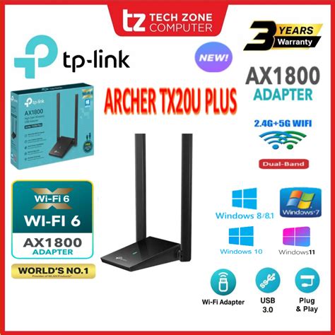 Archer Tx U Plus Ax Dual Antennas High Gain Wireless Usb Adapter Shopee Malaysia