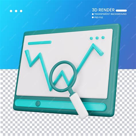 premium psd 3d rendering of chart panel for social media