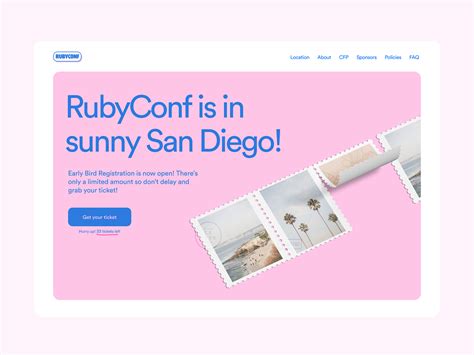 ruby conference landing page by alex giuseppe ispas on dribbble