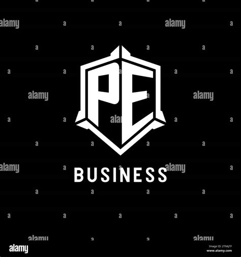 Pe Logo Initial With Shield Shape Design Style Vector Graphic Stock Vector Image And Art Alamy