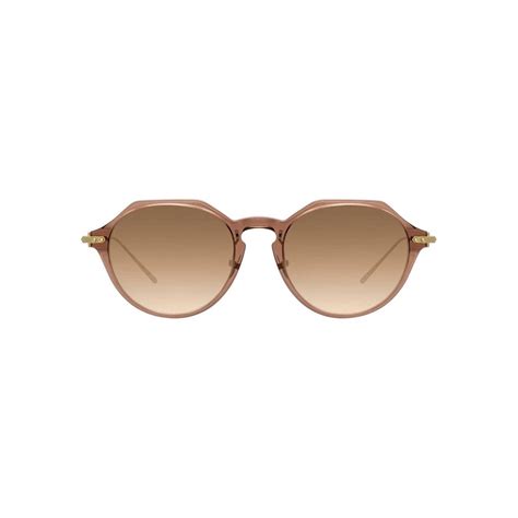 Linda Farrow Linear Wren C10 Angular Sunglasses In Tobacco Lf05c10sun Linda Farrow Eyewear