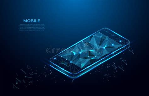Mobile Phone Communication App Smartphone Concept Abstract Low Poly Wireframe Vector