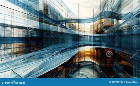 mysterious structure abstract science fiction style with colorful line