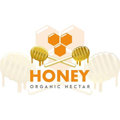 Идея дизайна логотипа медового органического продукта Премиум векторы