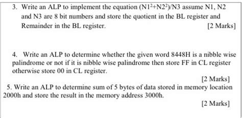 Solved 3 Write An Alp To Implement The Equation