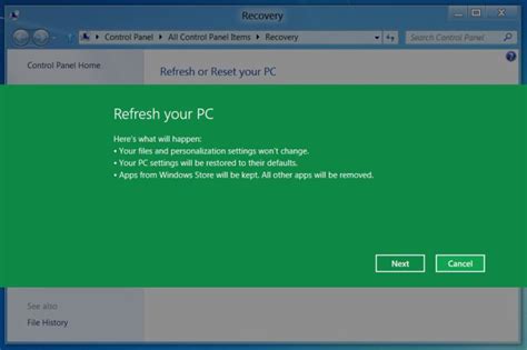 Windows 8 Recovery Options