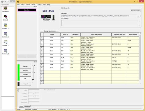 a display of the software gui for the data acquisition unit it allows