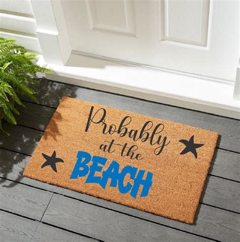 Probably At The Beach Door Mat Beach House Decor Coastal Door Mat