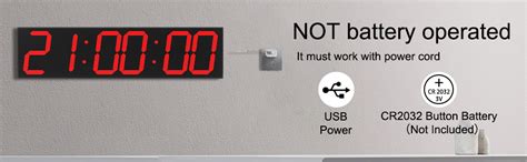 Chkosda Digital Wall Clock Oversize Led Digital Clock With Auto Dimmer Huge Countdown Timer