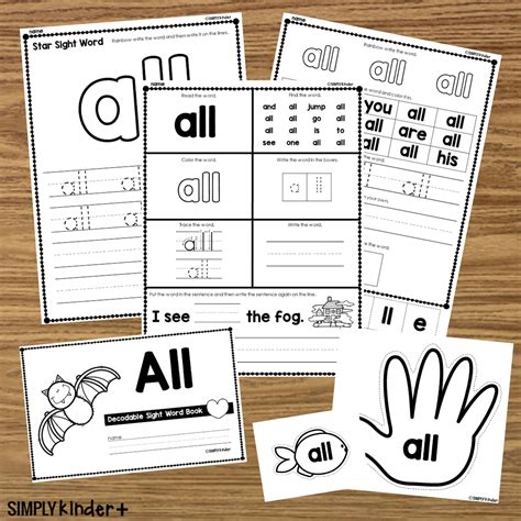 All Sight Word Activities Simply Kinder Printable Membership
