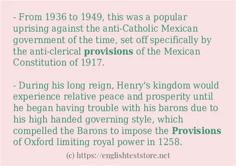 Some Example Sentences Of Provisions Englishteststore Blog