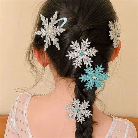 공주 눈송이 소녀 사랑스러운 머리핀 어린이 머리 장식 헤어 그립 헤어 클립 바레트 헤어 액세서리 2 개 신제품