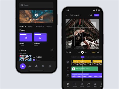 Video Editor Mobile App Ui Design Behance