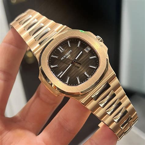 Patek Philippe Nautilus Rose Gold Brown Dail