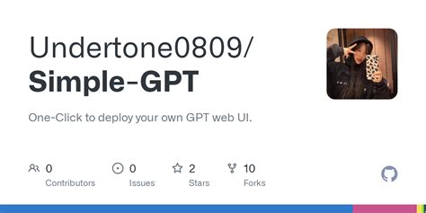 Github Undertone0809simple Gpt One Click To Deploy Your Own Gpt Web Ui