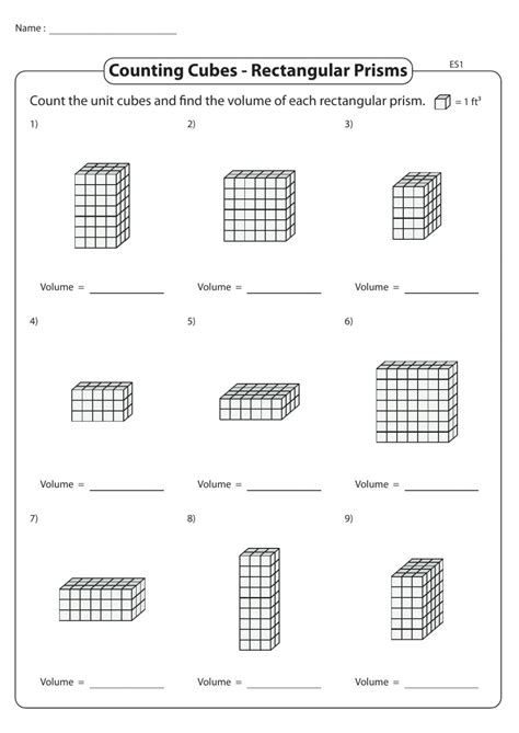 Counting Cubes And Rectangular Prisms Worksheet