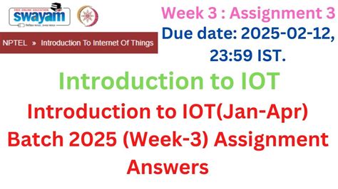 Introduction To Iot Week 3 Assignment Answers Nptel Jan Apr 2025