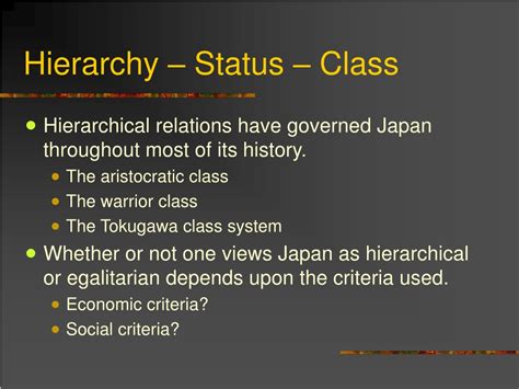 Ppt Class And Status In Japan An Overview Powerpoint Presentation