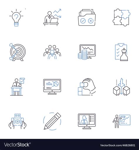 Design Line Icons Collection Creativity Royalty Free Vector