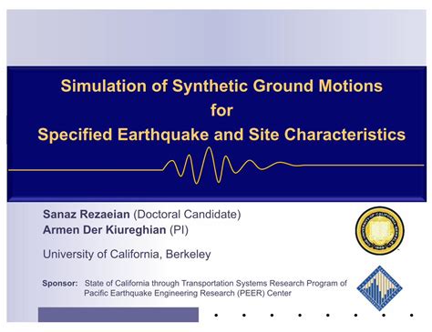 Pdf Simulation Of Synthetic Ground Motions For Specified Earthquake Dokumentips