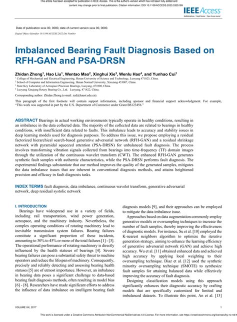 Pdf Imbalanced Bearing Fault Diagnosis Based On Rfh Gan And Psa Drsn