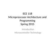 Lec ECE Microprocessor Architecture And Programming Spring Introduction