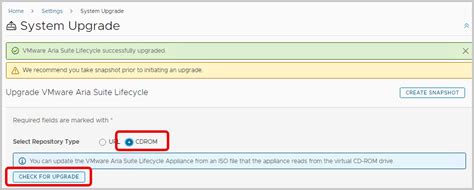 Aria Suite Lifecycle No Upgrade Available