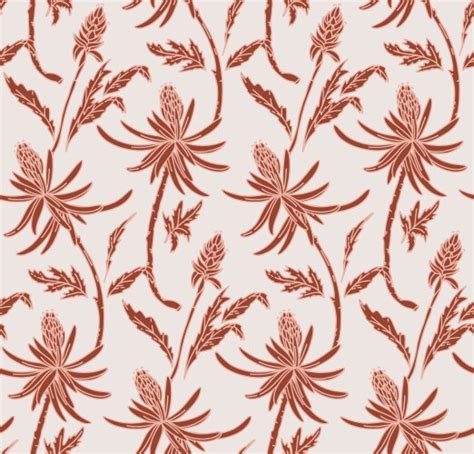 Garden Flower Bloom Seamless Pattern Contrast Vector Image