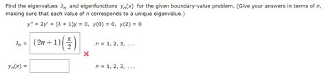 solved find the eigenvalues in and eigenfunctions yn x for